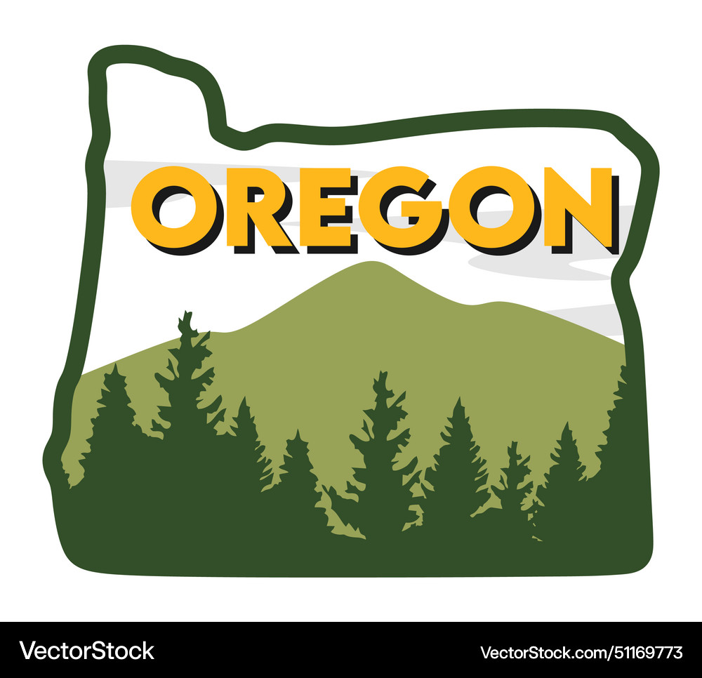 Oregon state with beautiful view Royalty Free Vector Image
