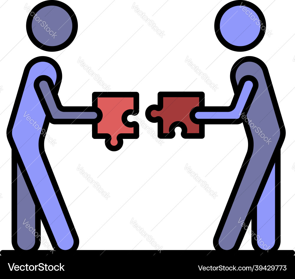 People coherence icon color outline Royalty Free Vector