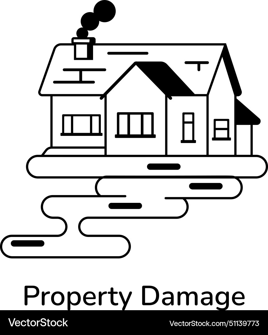 Property damage Royalty Free Vector Image - VectorStock