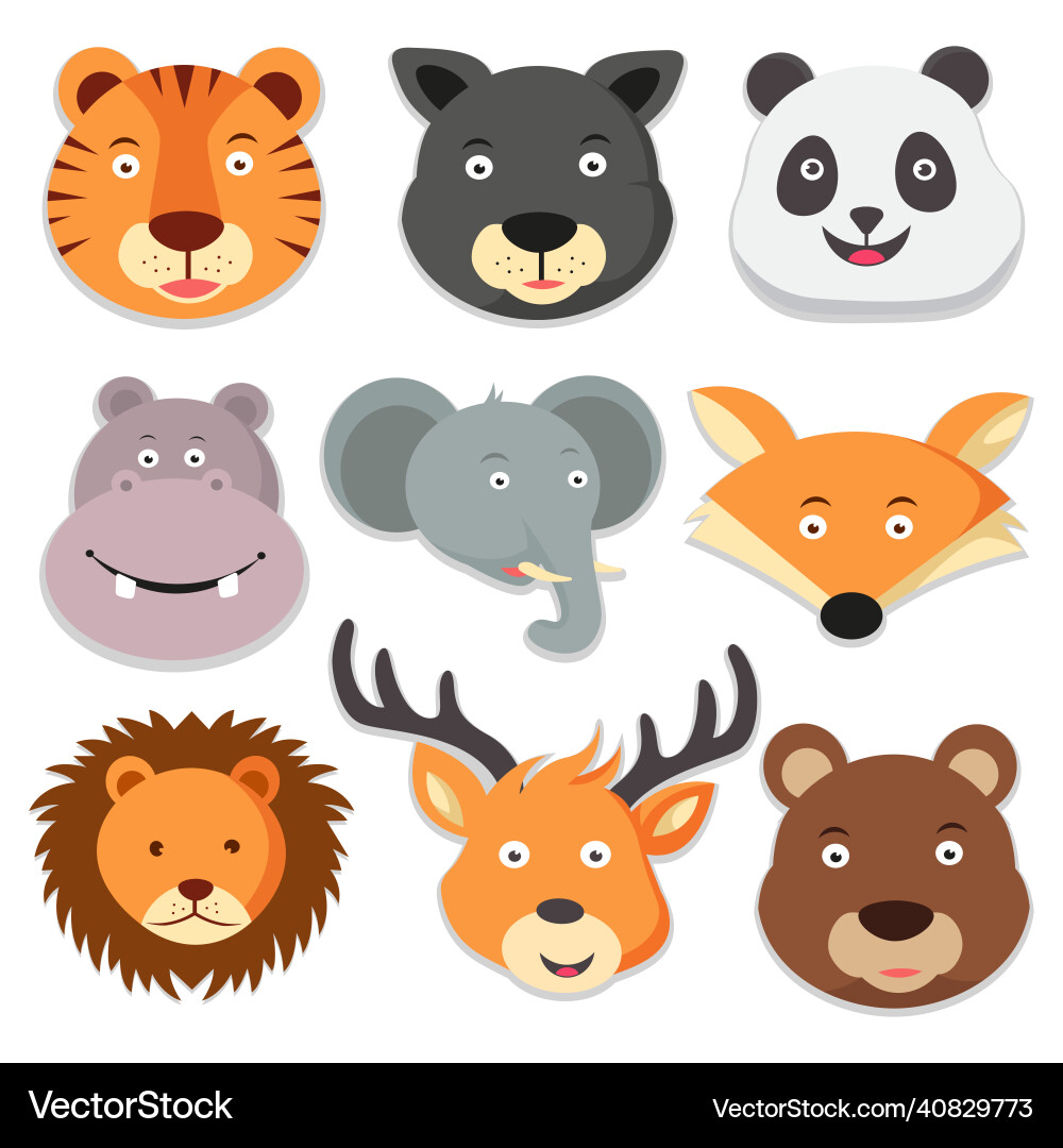 Wildlife animals cartoon Royalty Free Vector Image