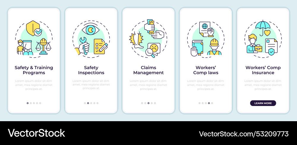 Workplace Safety Onboarding Mobile App Screen Vector Image
