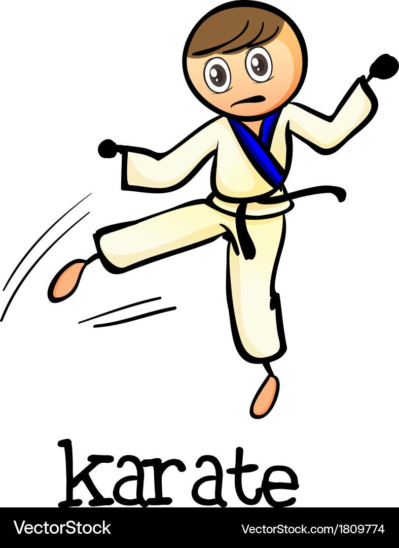 A stickman doing karate Royalty Free Vector Image