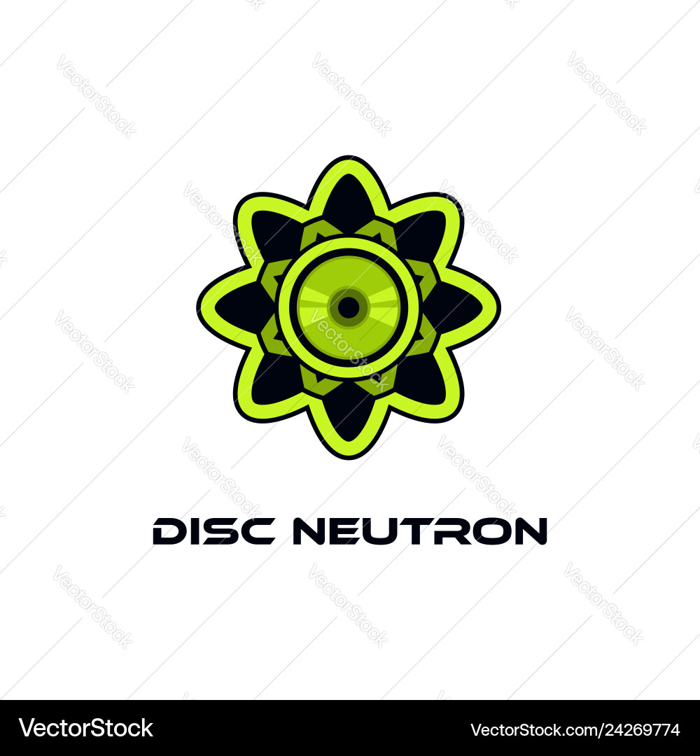 Disc neutron logo Royalty Free Vector Image - VectorStock