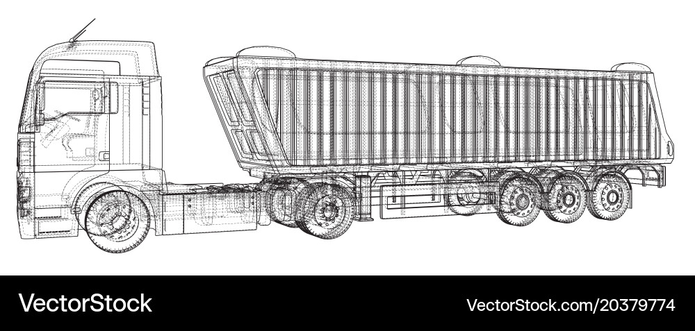 Dump truck isolated white Royalty Free Vector Image