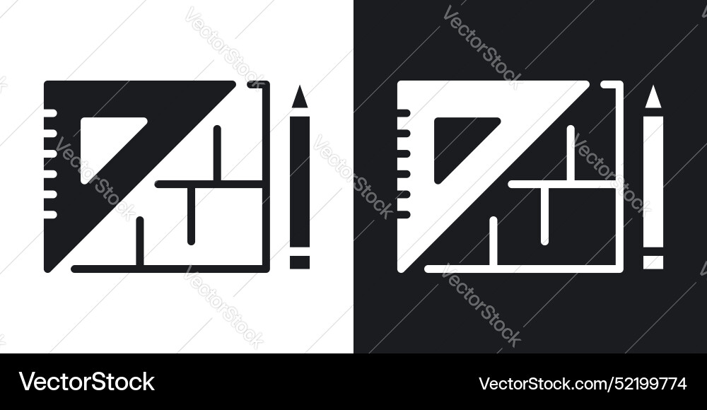 Floor plan icon set in solid style Royalty Free Vector Image