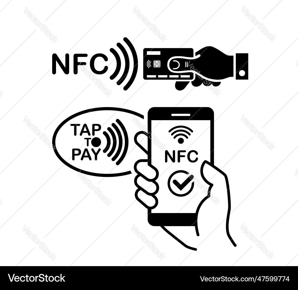 Nfc tap to pay icon Royalty Free Vector Image - VectorStock