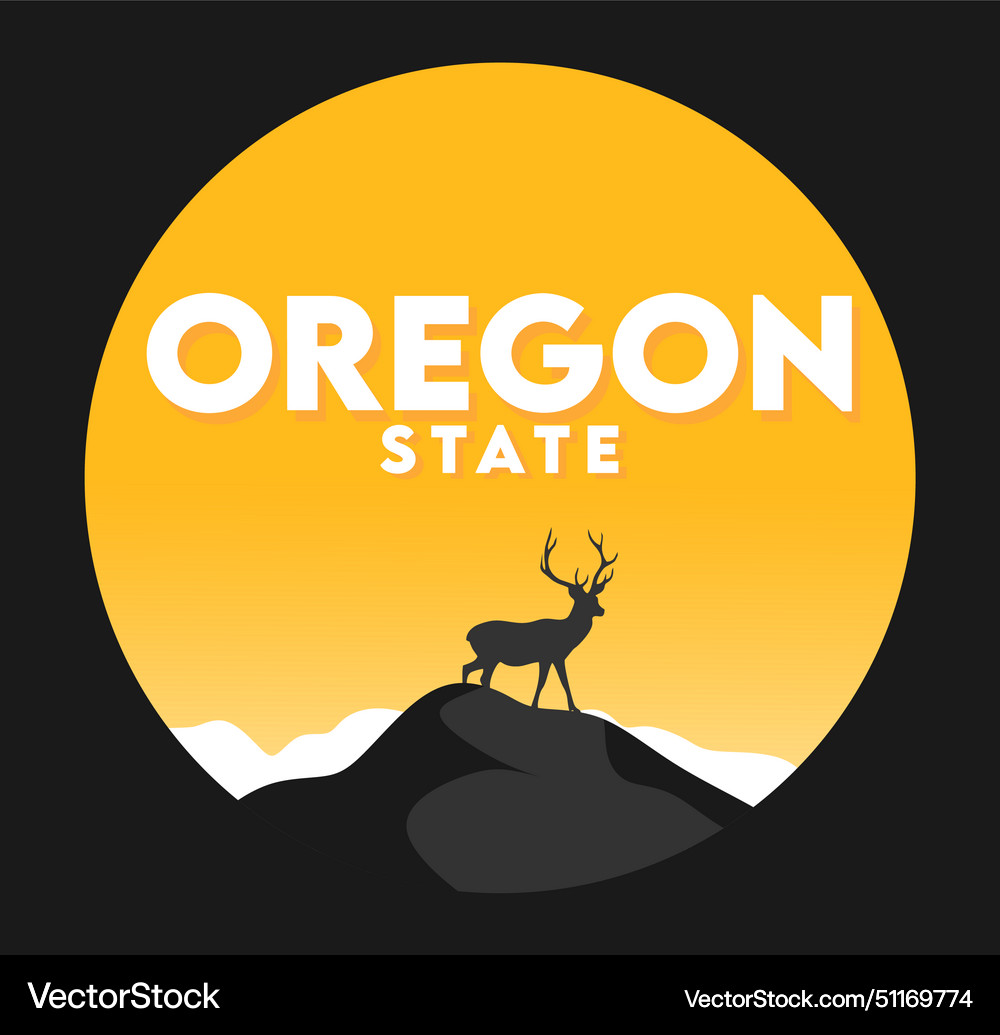 Oregon state with beautiful view Royalty Free Vector Image