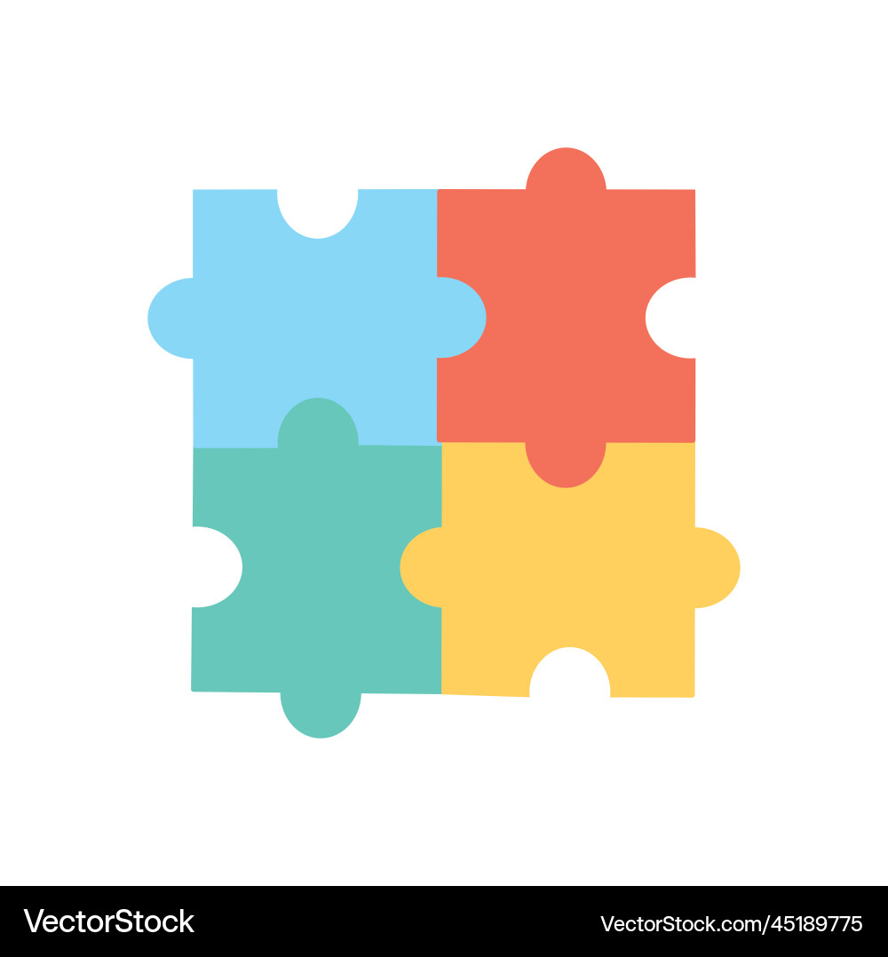 Colorful puzzle icon Royalty Free Vector Image