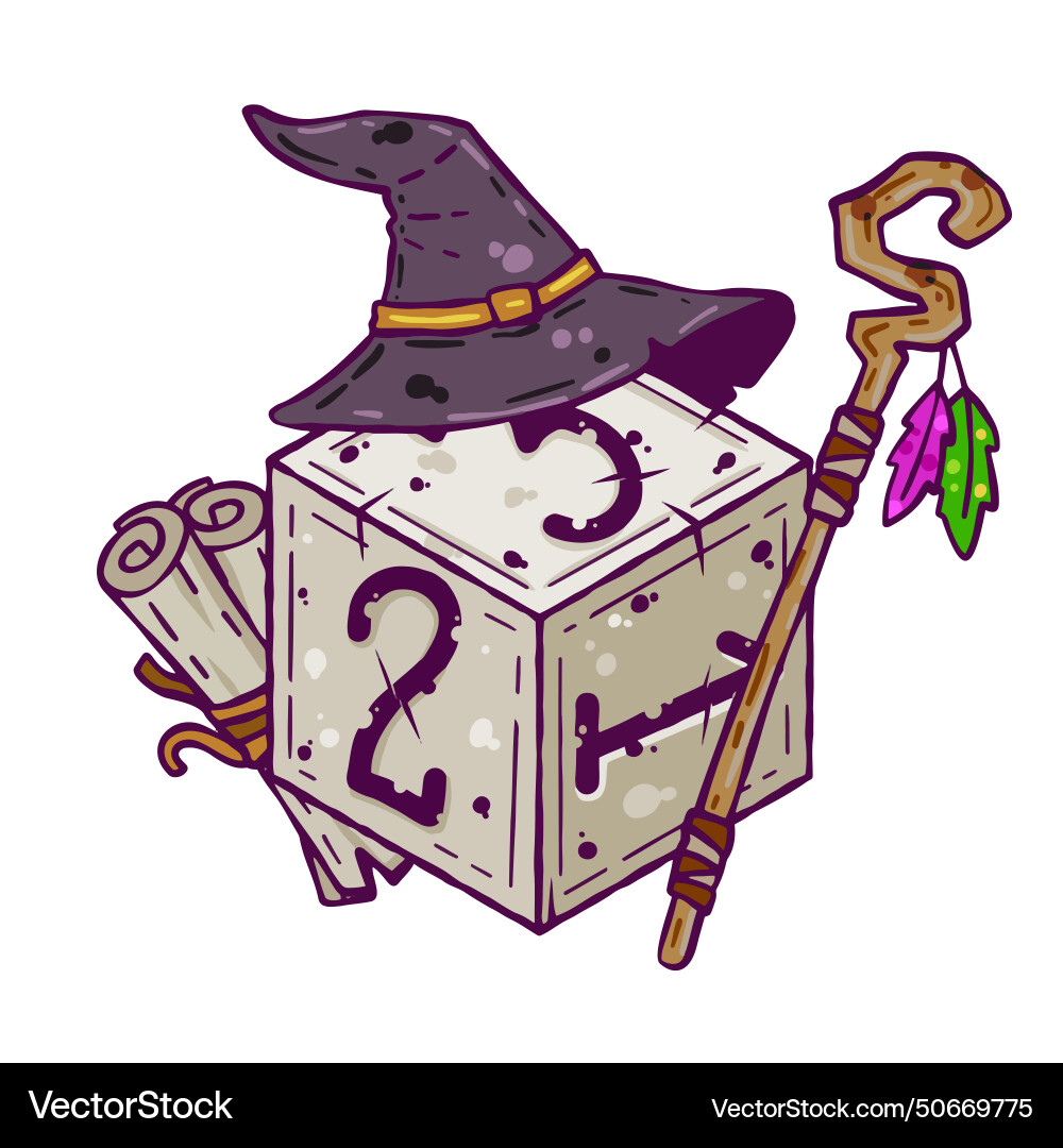 Dice d6 for tabletop Royalty Free Vector Image