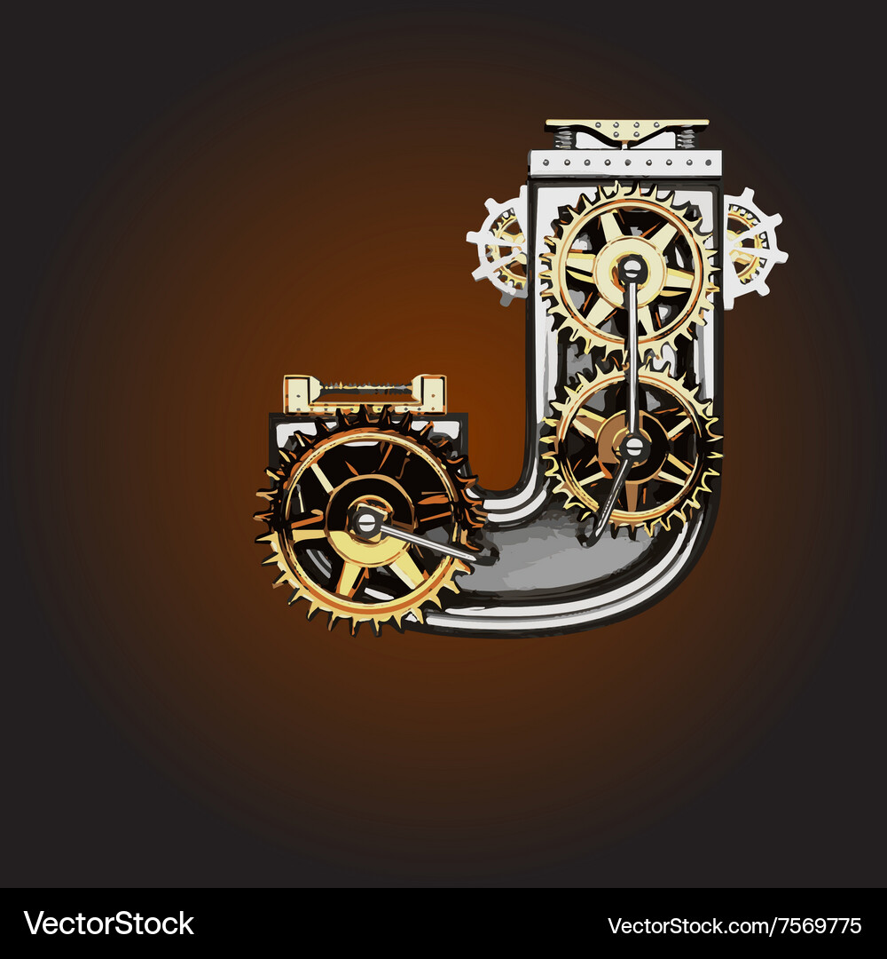 Gear Letter J - Mechanical Concept Royalty Free Vector Image