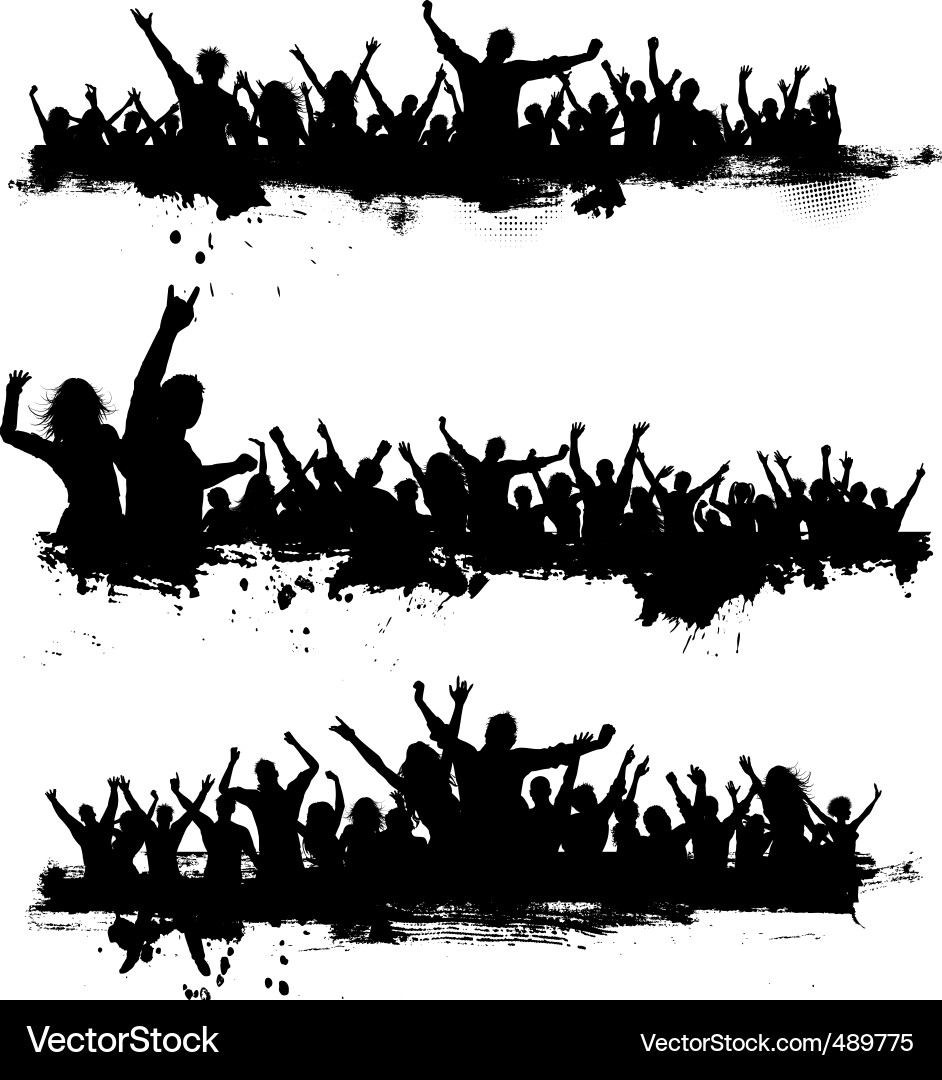 Grunge crowd Royalty Free Vector Image - VectorStock