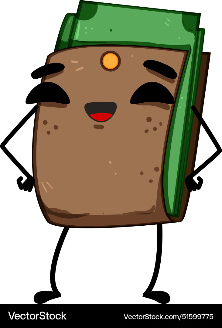 Happy purse character cartoon Royalty Free Vector Image