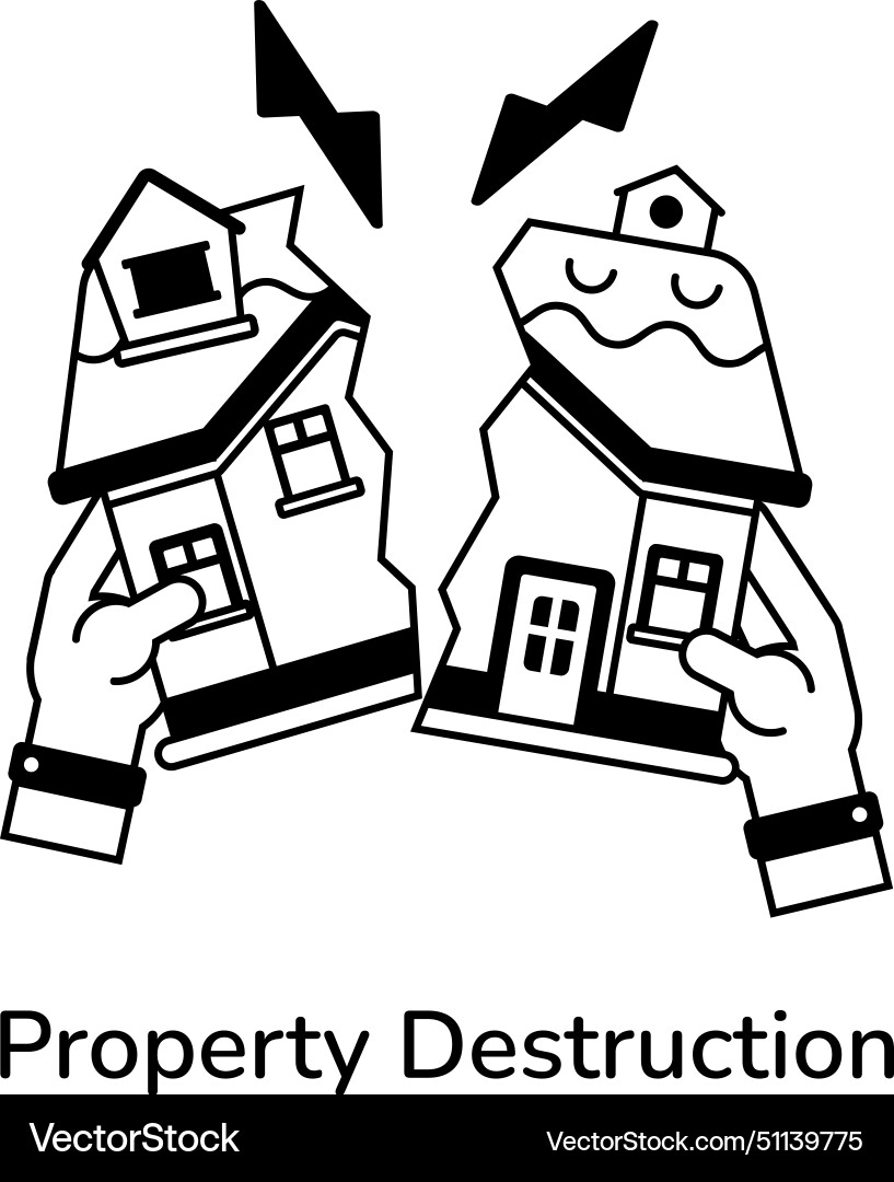 Property destruction Royalty Free Vector Image