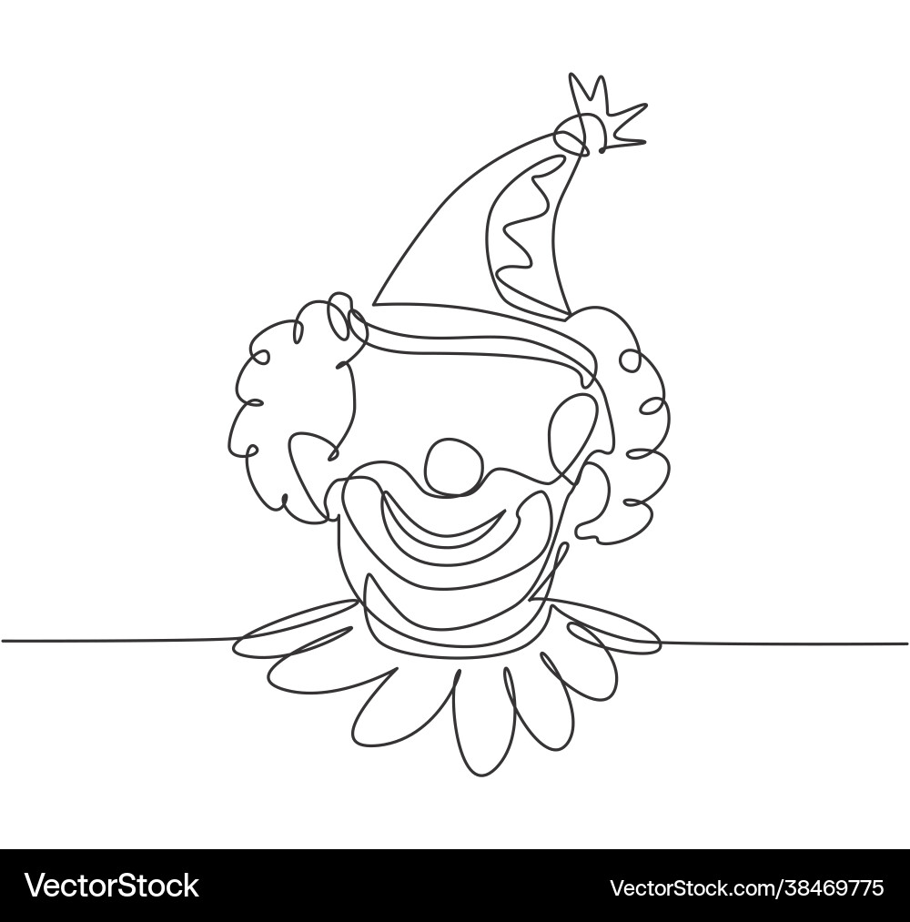 Single one line drawing face a male Royalty Free Vector