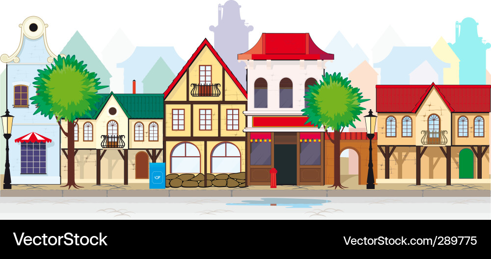 Small town Royalty Free Vector Image - VectorStock