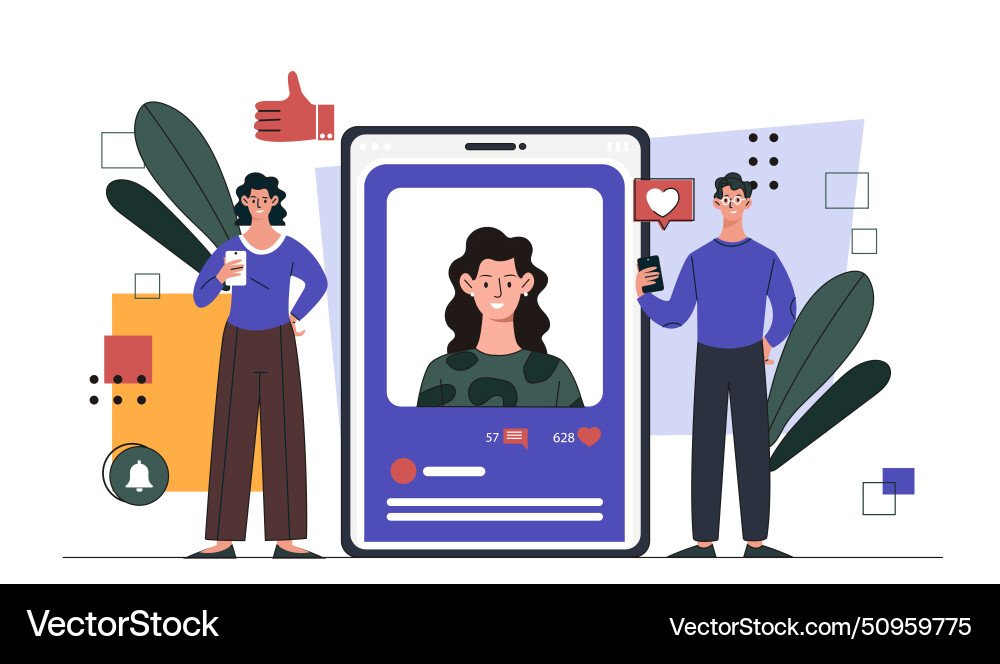 Social media promotion Royalty Free Vector Image