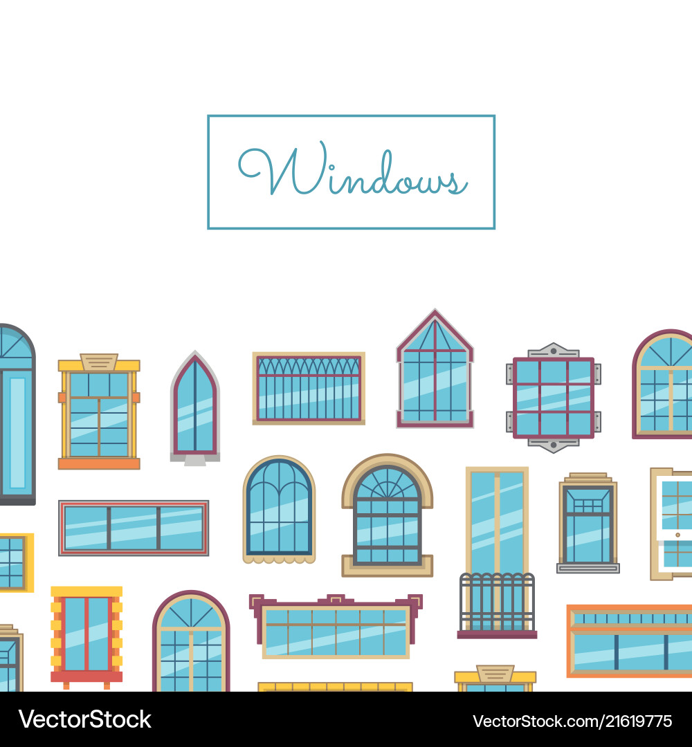 Window Flat Icons - Apartment Style Royalty Free Vector