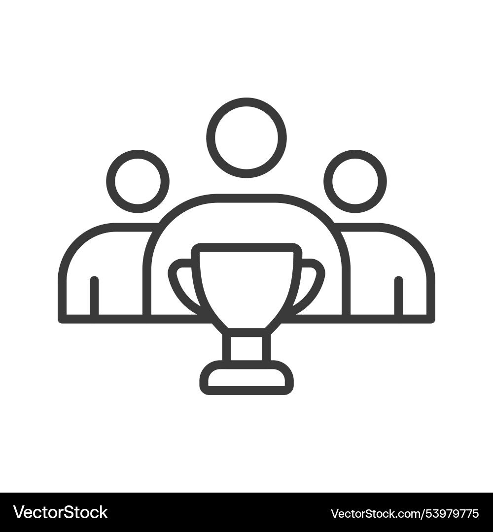 Winners team in line design green Royalty Free Vector Image