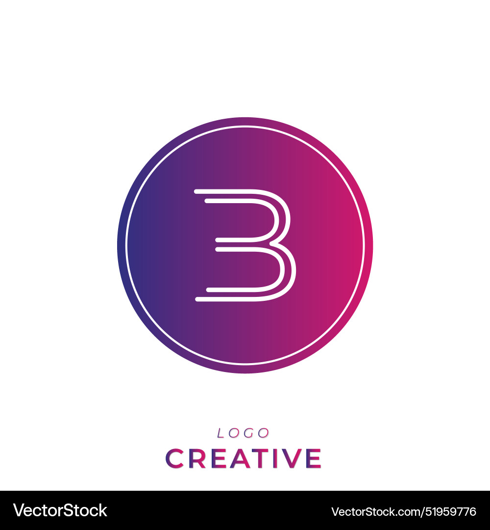 B creative latter logo design branding logo desig Vector Image