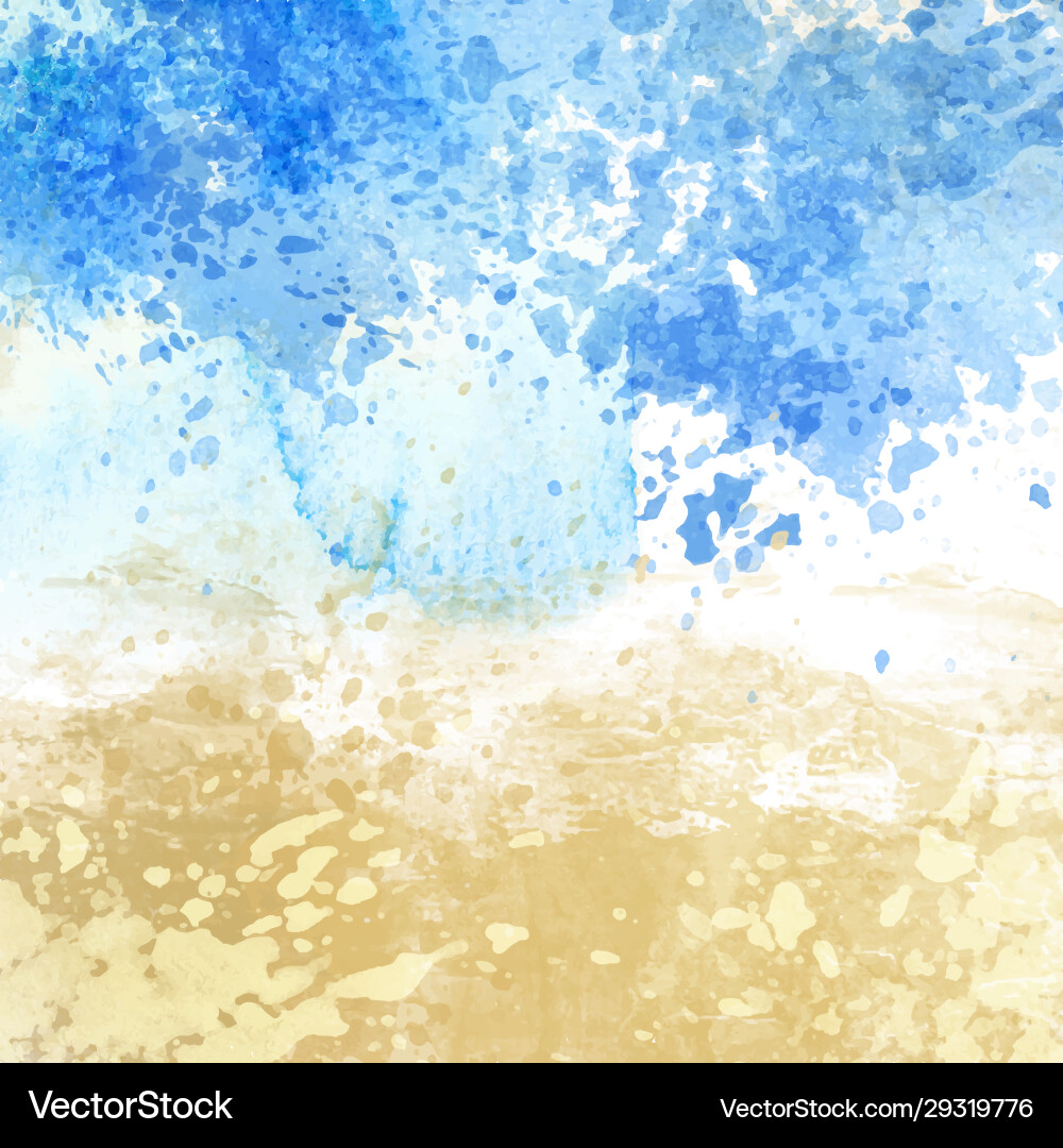 Beach themed watercolour texture background Vector Image