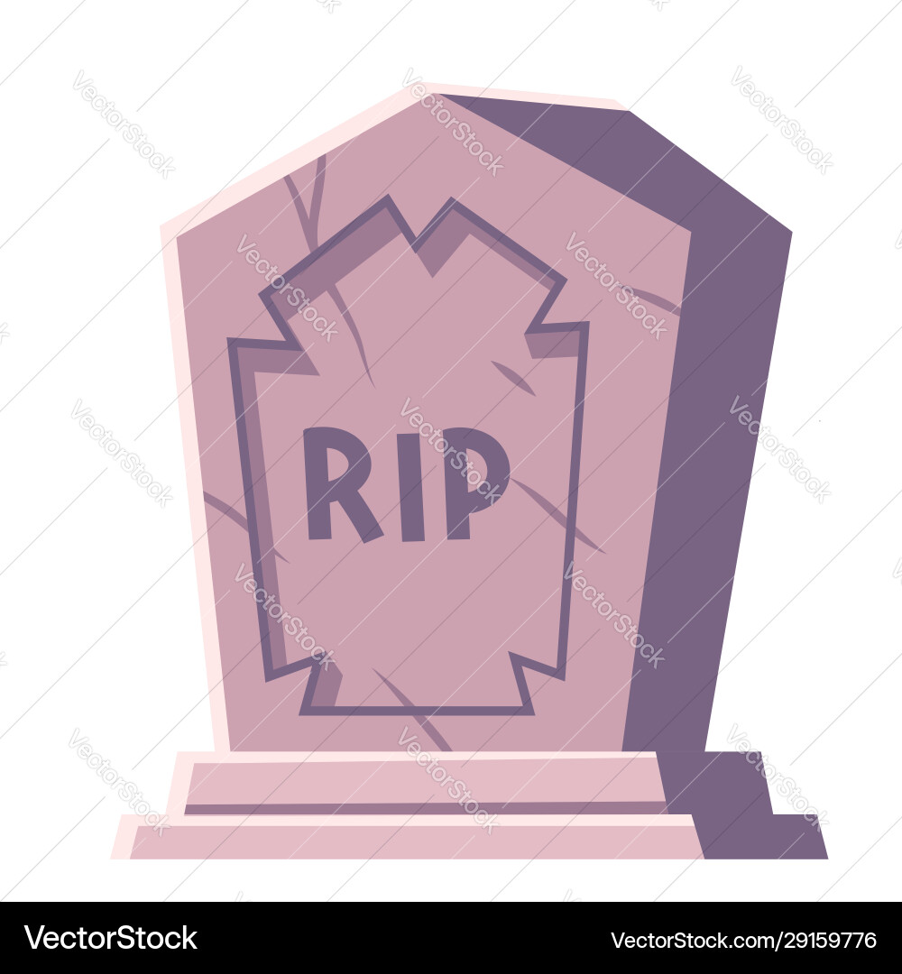 Cartoon Tombstone with RIP Royalty Free Vector Image