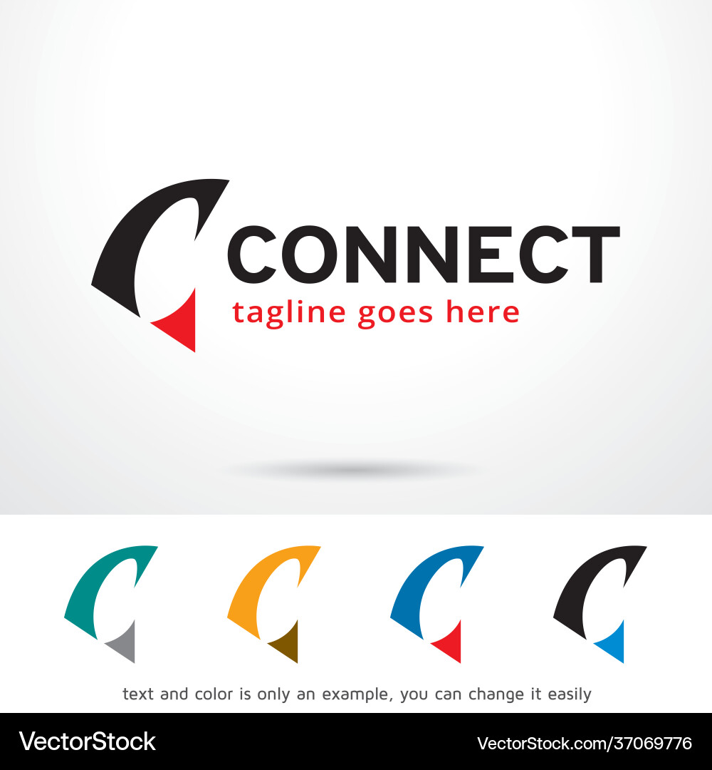 Connect letter c logo template design Royalty Free Vector