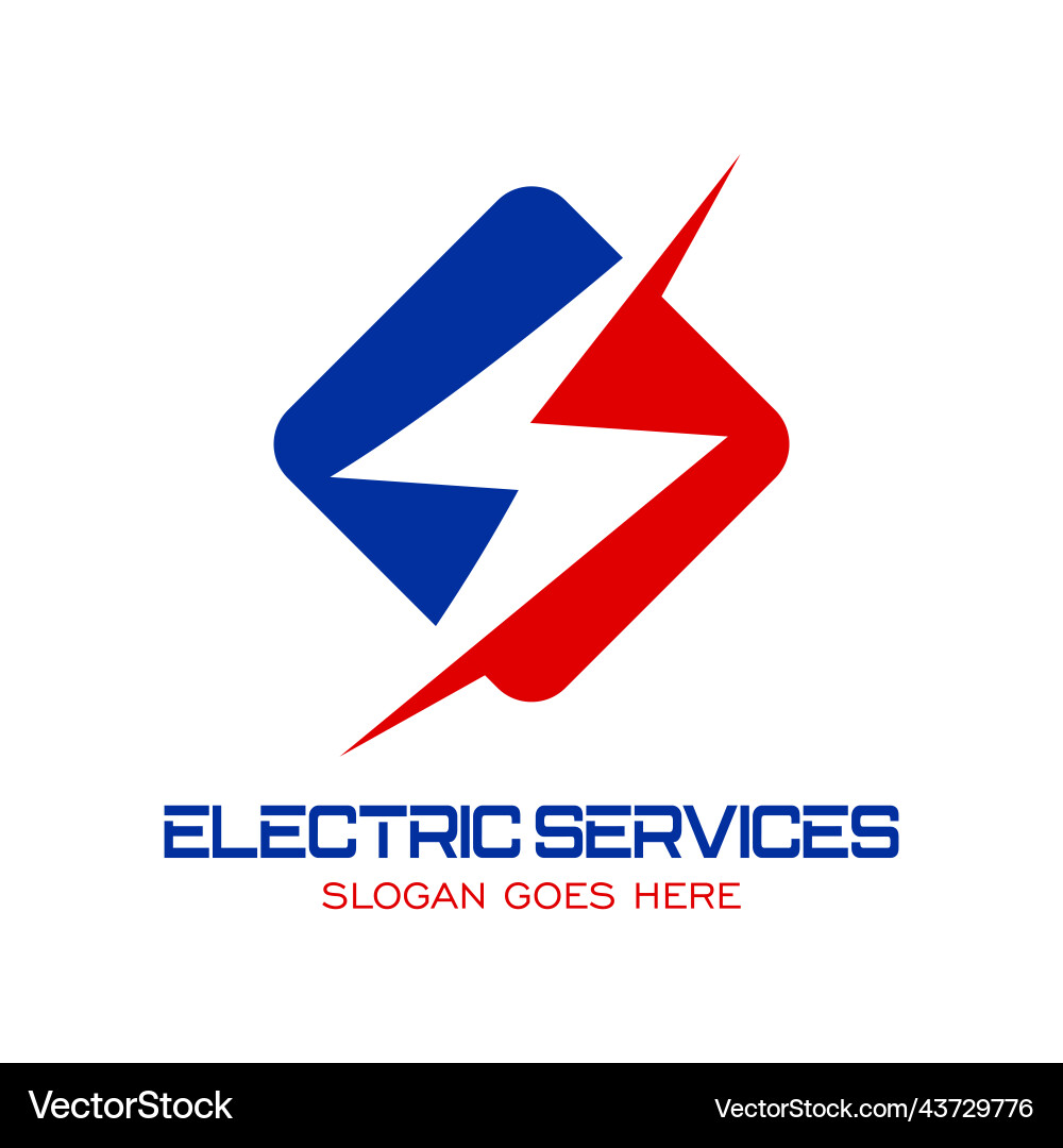 Electric services logo Royalty Free Vector Image