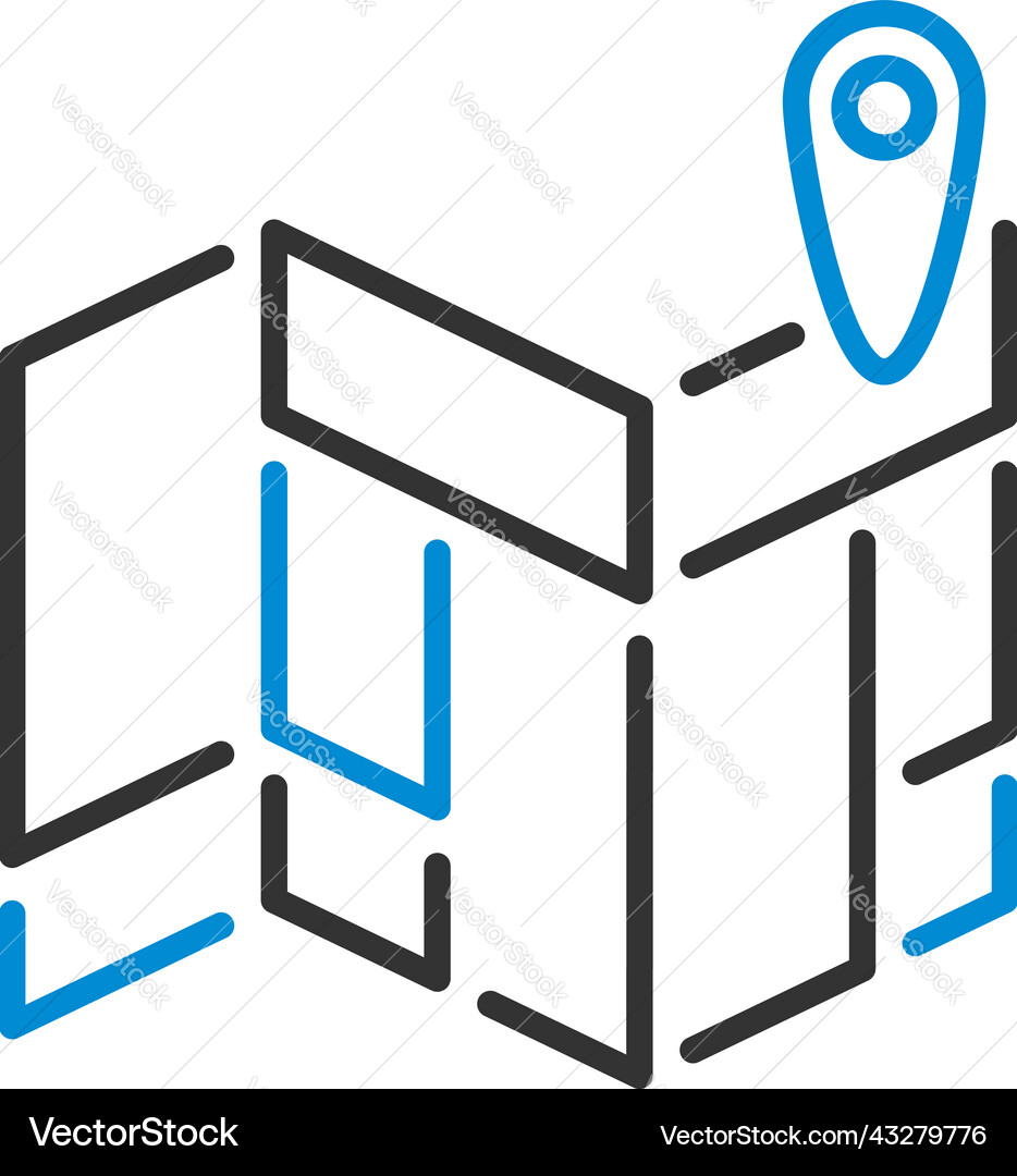 Icon of map scheme Royalty Free Vector Image - VectorStock