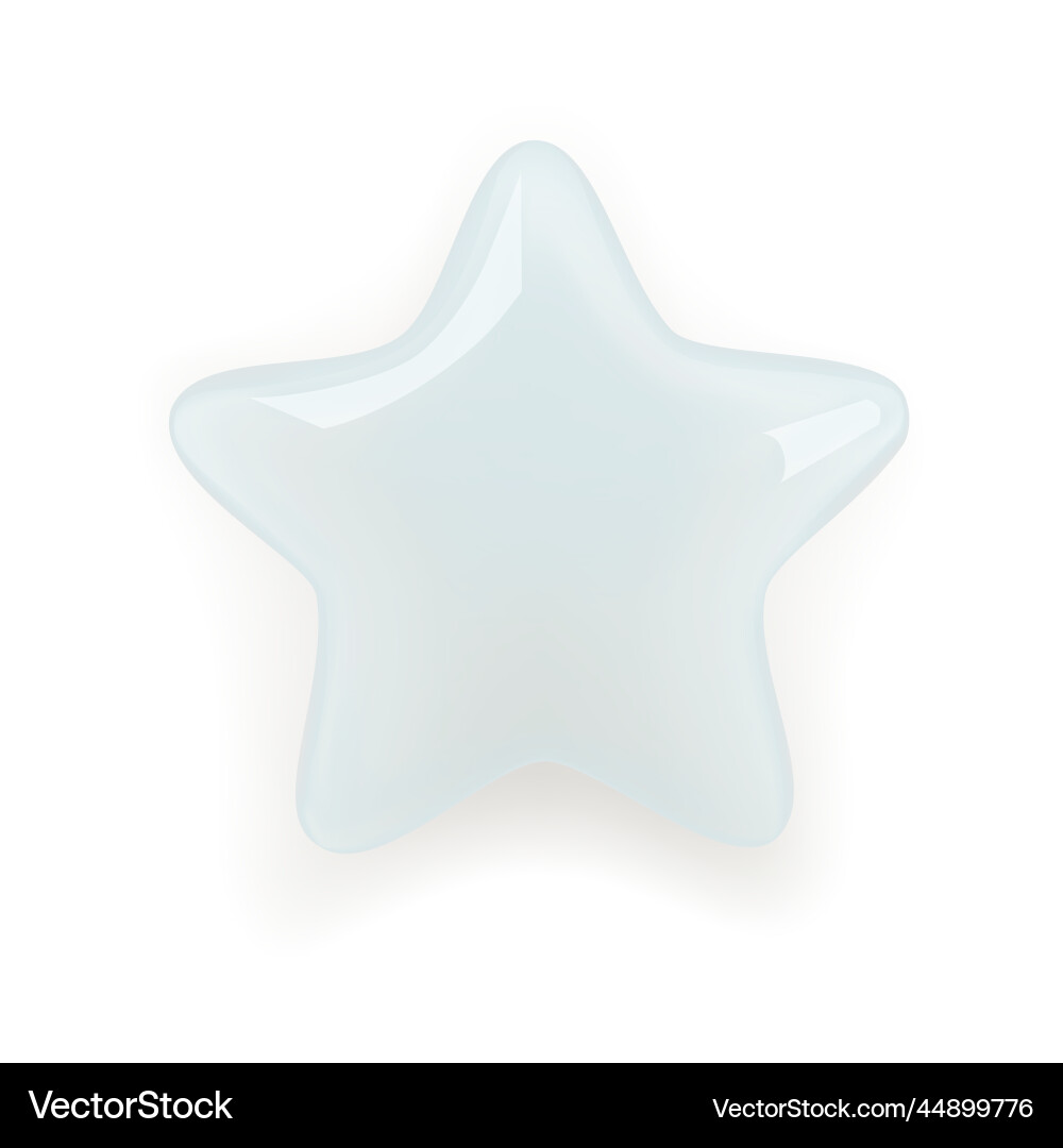 Realistic transparent glass star on a white Vector Image