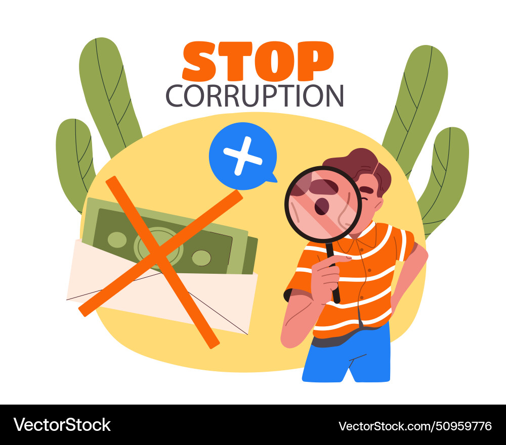 Stop corruption poster Royalty Free Vector Image