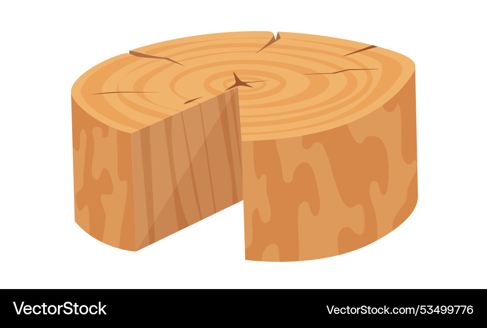Wooden log slice cut Royalty Free Vector Image