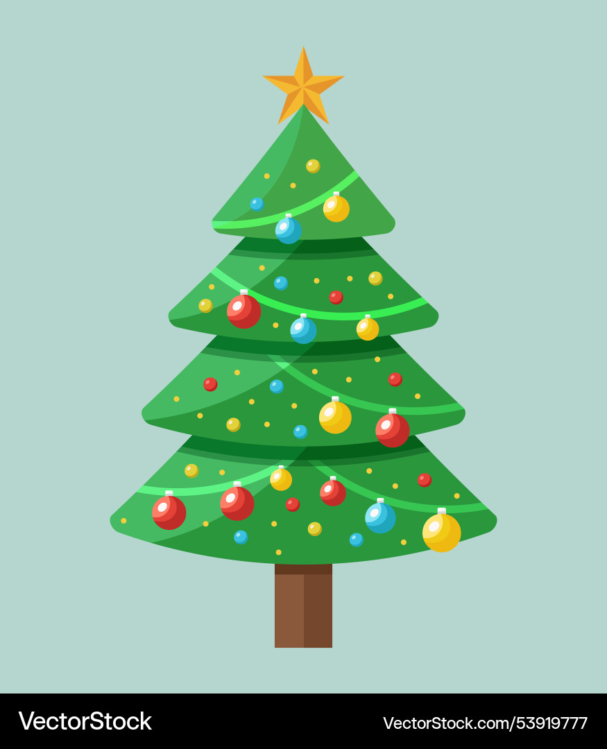 Beautiful christmas tree design featuring Vector Image