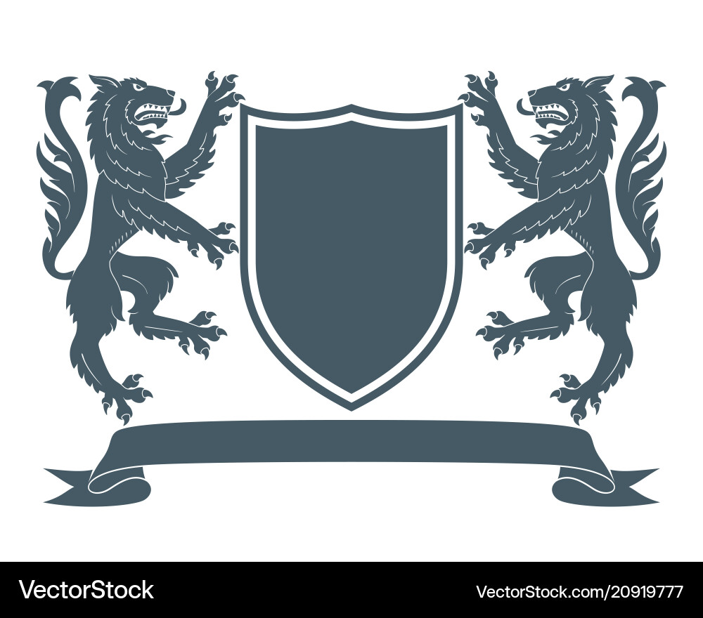 Coat of arms wolf Royalty Free Vector Image - VectorStock