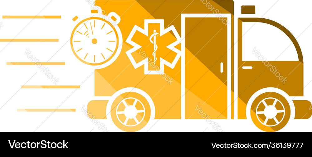 Fast ambulance car icon Royalty Free Vector Image