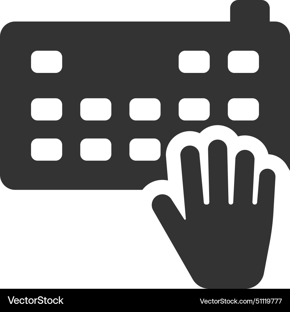 Keyboard typing icon Royalty Free Vector Image