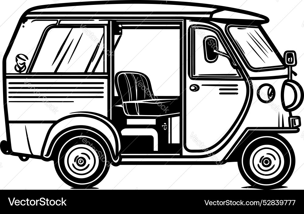 Metro wanderer city rickshaw icon cityscape Vector Image