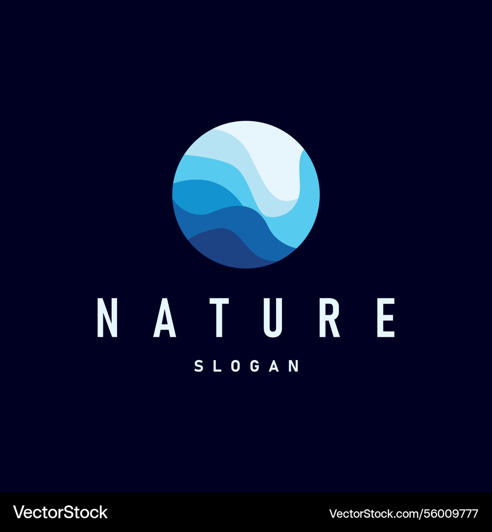 River logo design beautiful natural scenery Vector Image