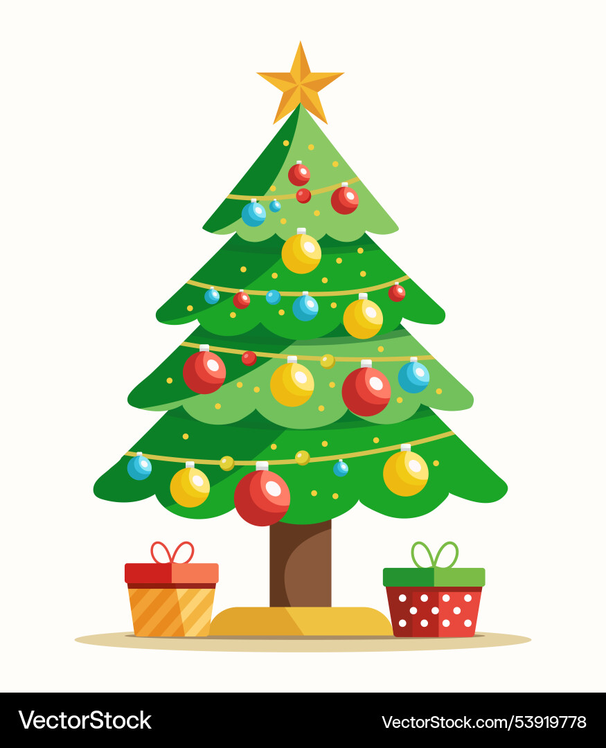 Beautiful christmas tree design featuring Vector Image