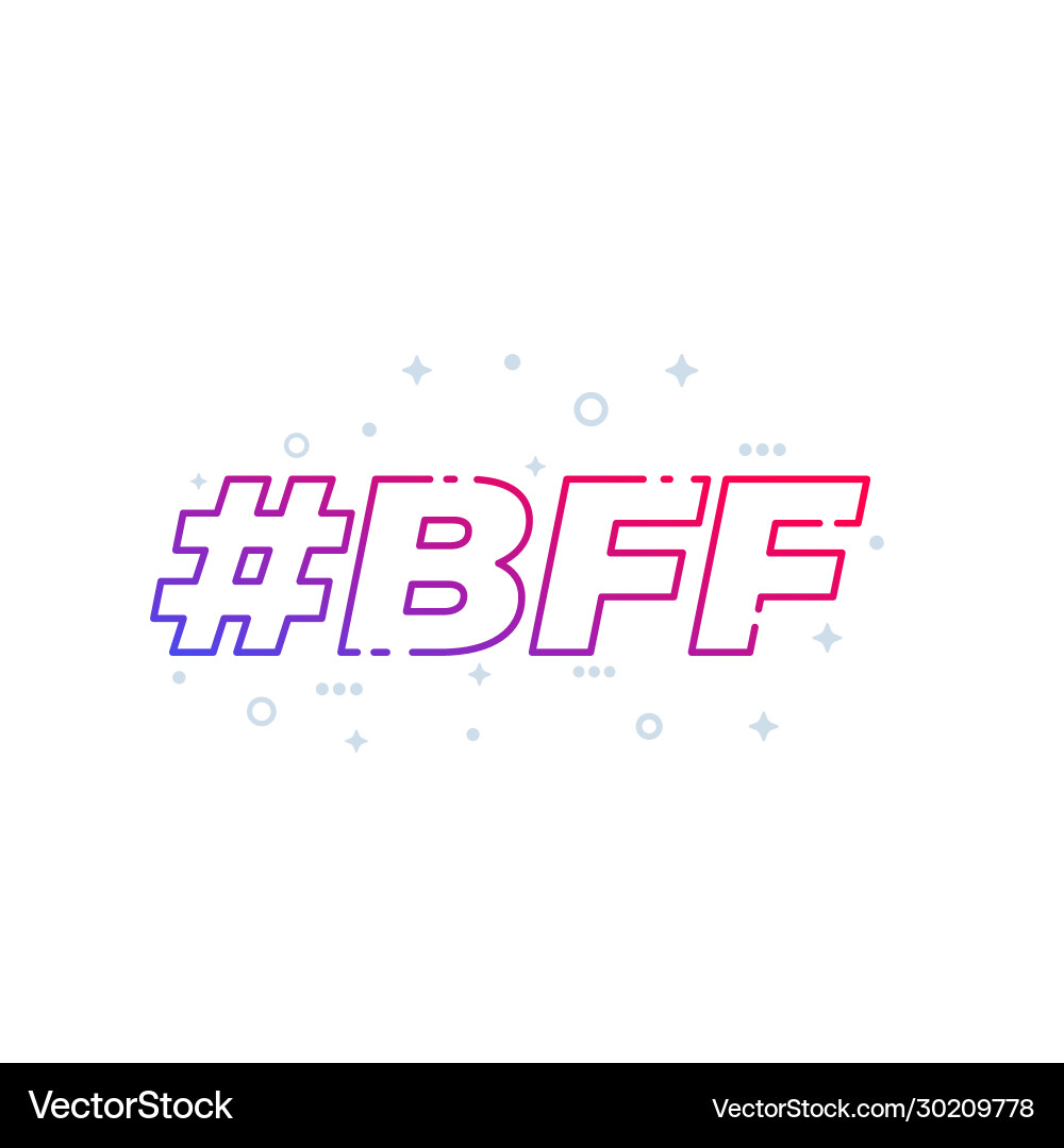 Bff best friends forever line Royalty Free Vector Image