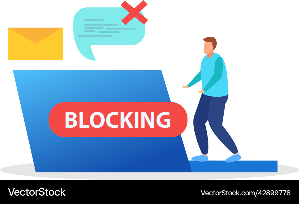 Blocked from messaging composition Royalty Free Vector Image