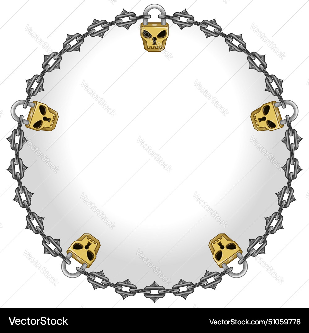 Circle with chains and padlock Royalty Free Vector Image