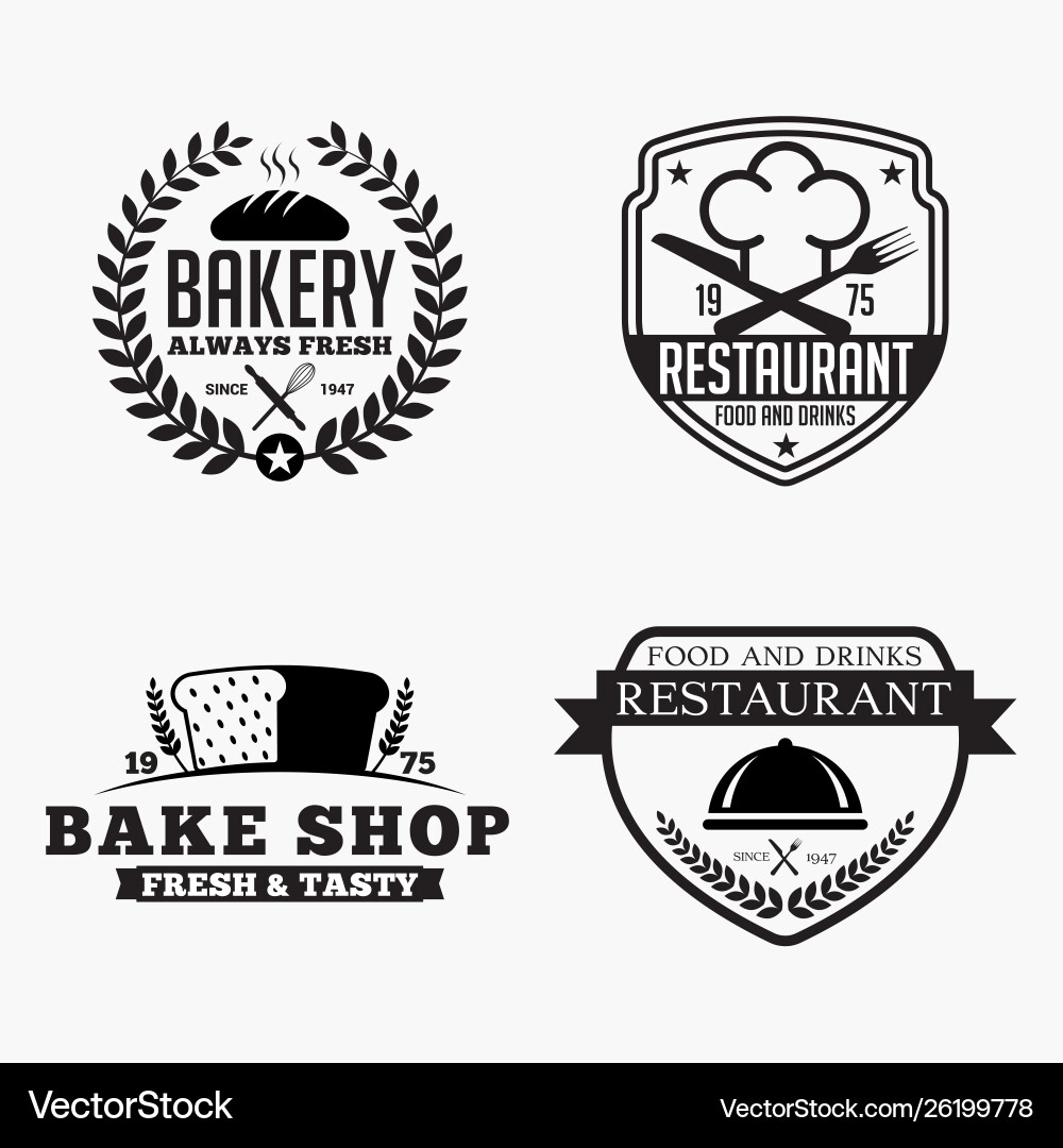 Food logo badge Royalty Free Vector Image - VectorStock