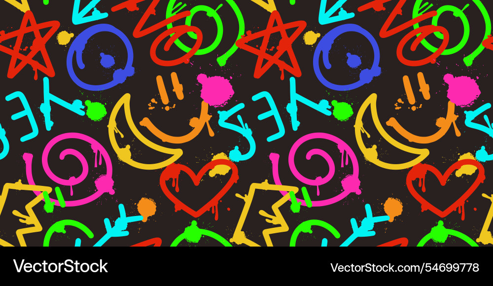 Graffiti street art seamless pattern Royalty Free Vector
