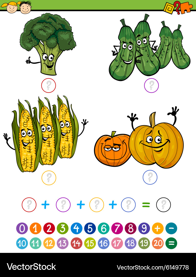 Mathematical exercise cartoon Royalty Free Vector Image