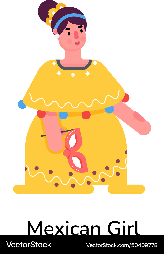 Mexican girl Royalty Free Vector Image - VectorStock