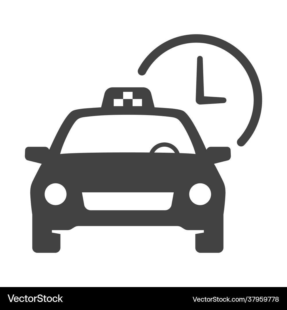 Monochrome taxi waiting time icon Royalty Free Vector Image