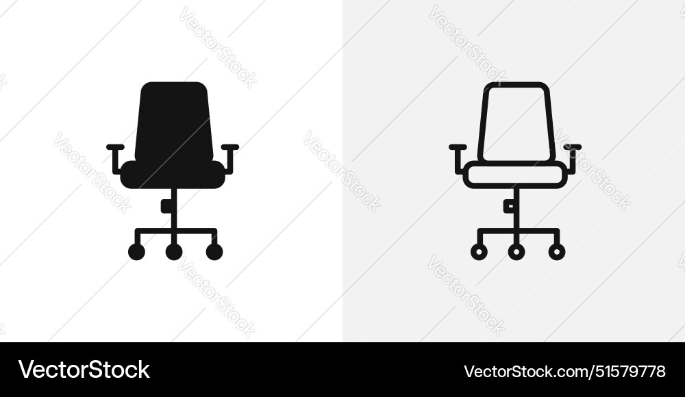 Office chair icon set Royalty Free Vector Image