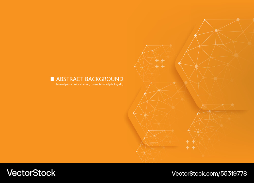 Orange wallpaper abstract geometric hexagon shape Vector Image