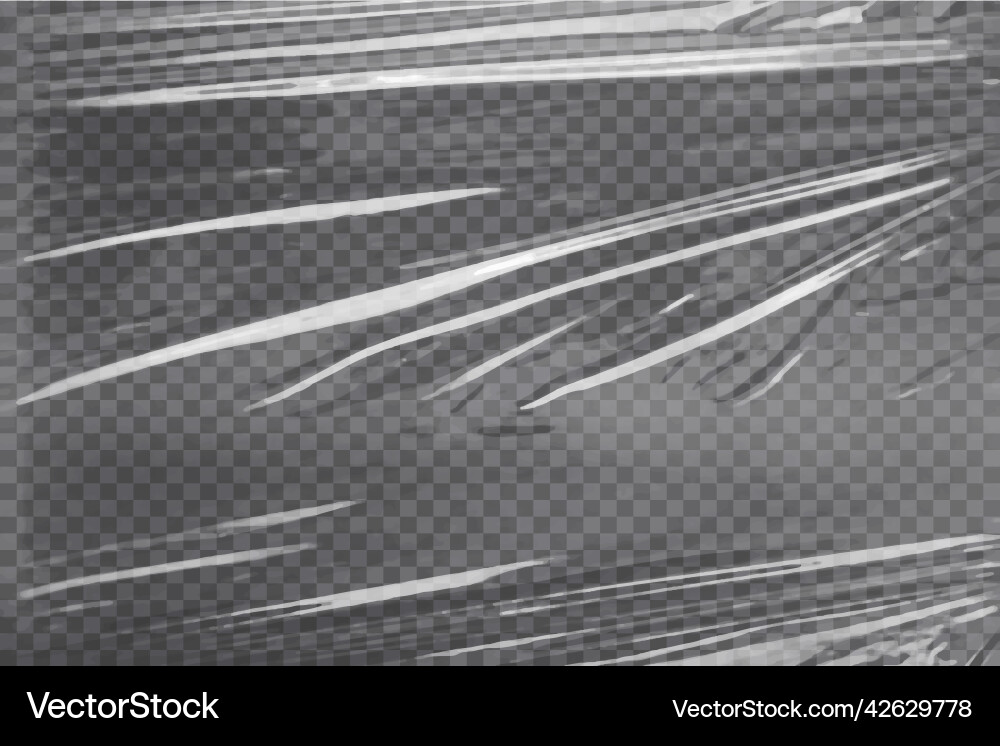 Realistic plastic wrap texture stretched cover Vector Image