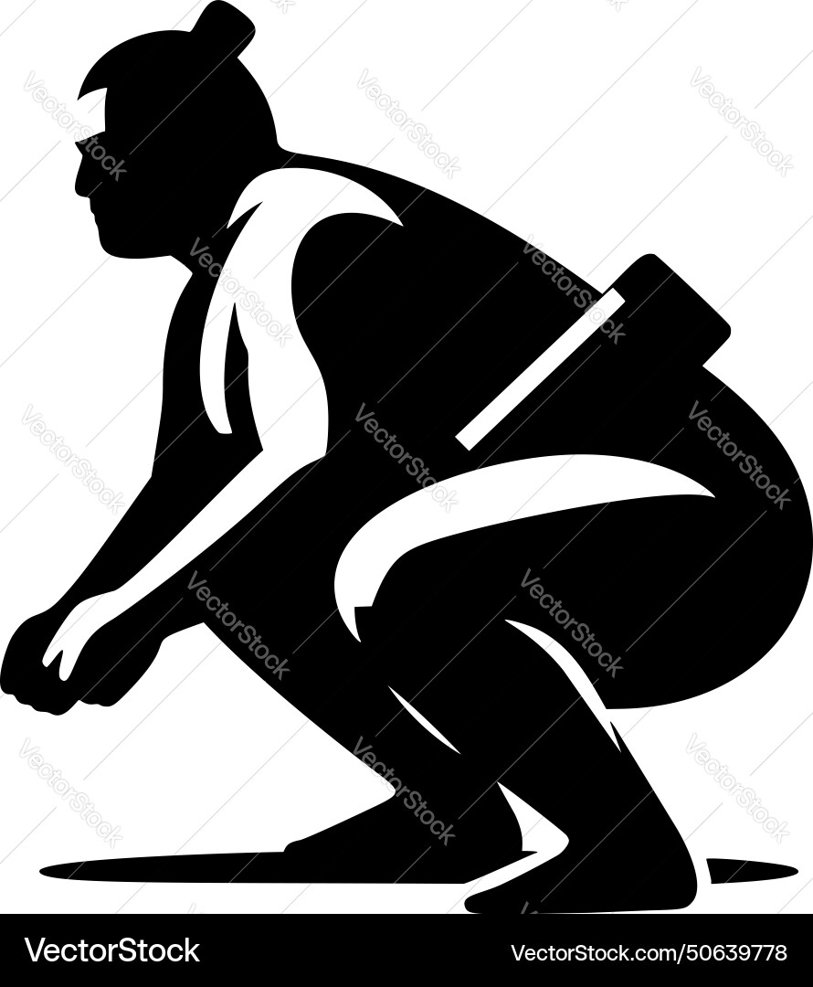 Sumo wrestler silhouette Royalty Free Vector Image